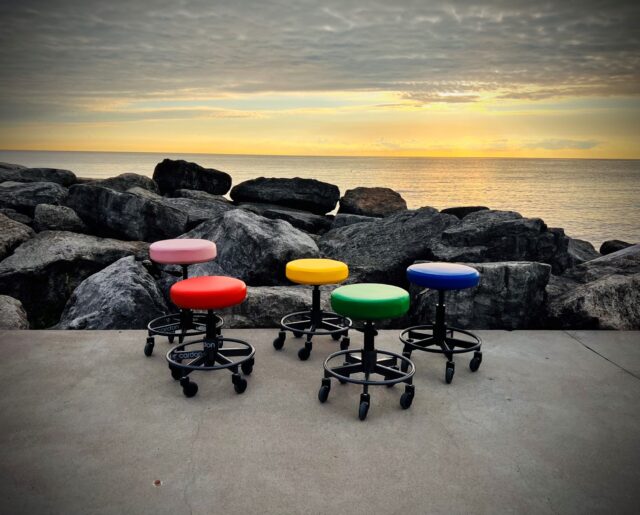 All Purpose Hi-Lo Stool |Easy Rolling | Made in North America | Cardon